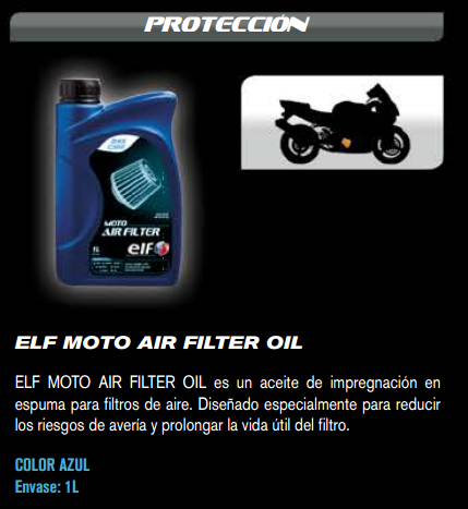 ACEITE ELF AIR FILTER OIL 1L. - Anca S.L.